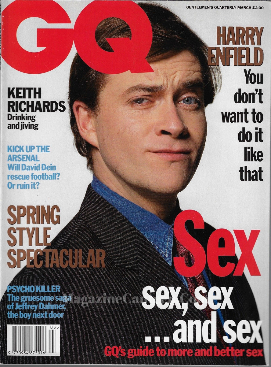 GQ Magazine March 1993 - Harry Enfield – magazine canteen