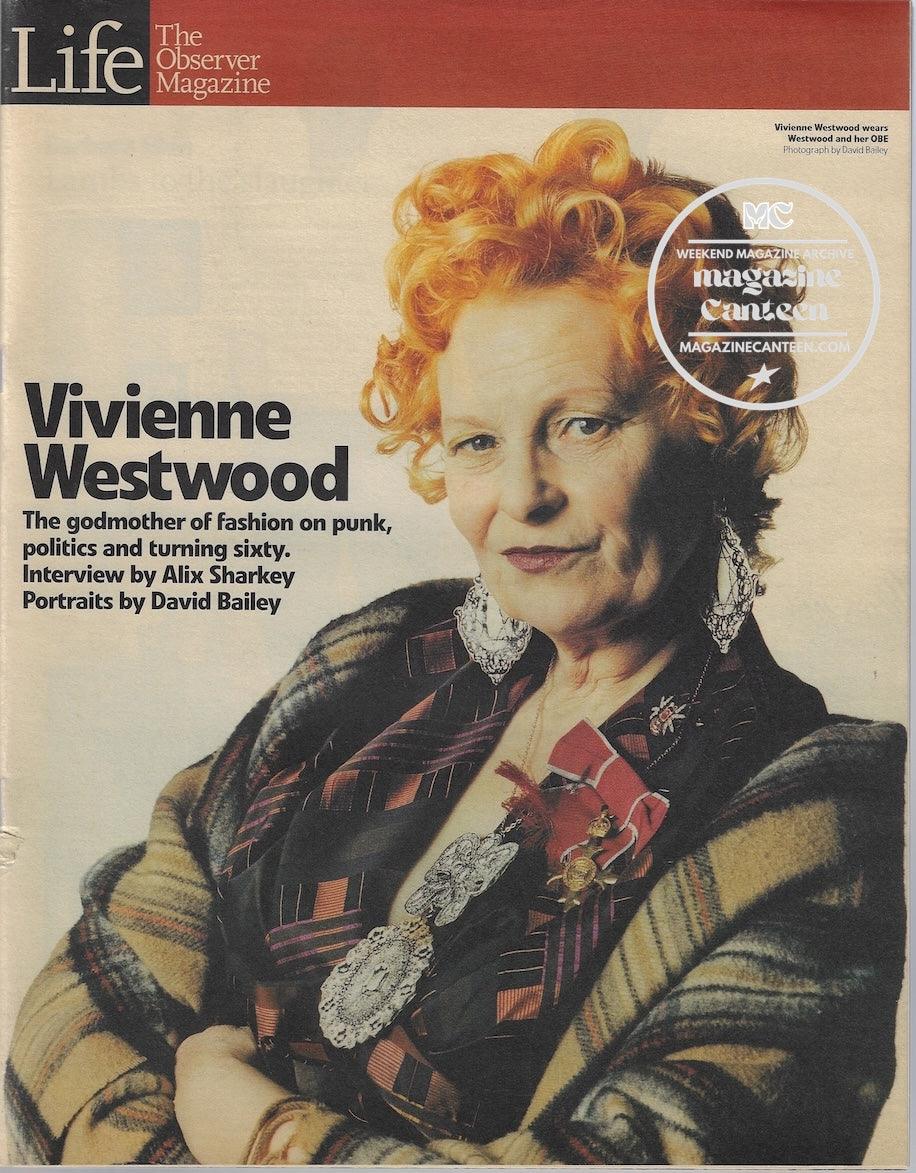 The Observer Magazine - Vivienne Westwood DAVID BAILEY Ronan Keating – magazine canteen