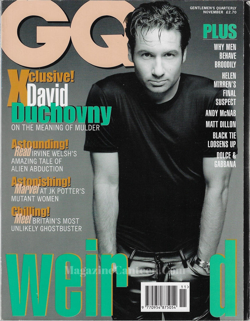 GQ Magazine November 1996 - David Duchovny – magazine canteen
