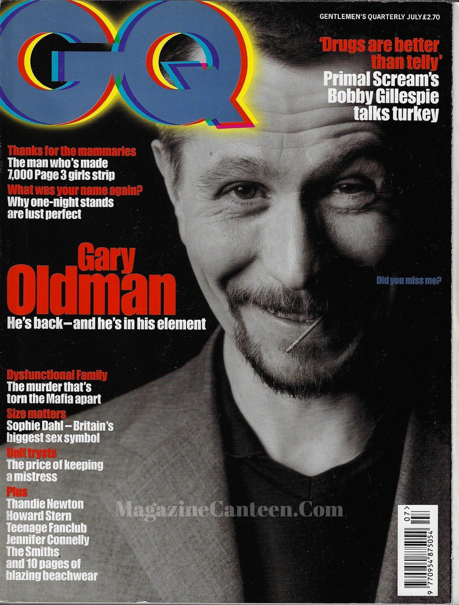 GQ Magazine July 1997 - Gary Oldman – magazine canteen