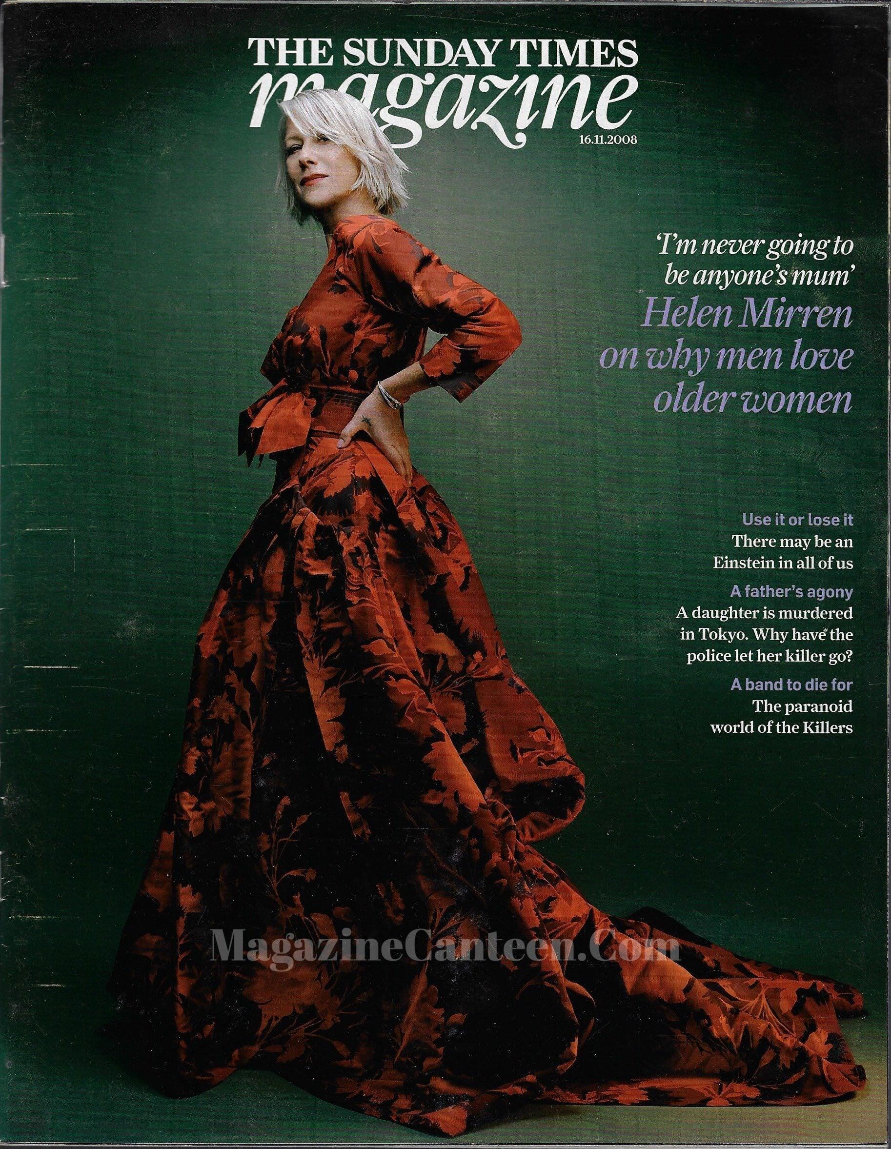 The Sunday Times Magazine Helen Mirren Magazine Canteen