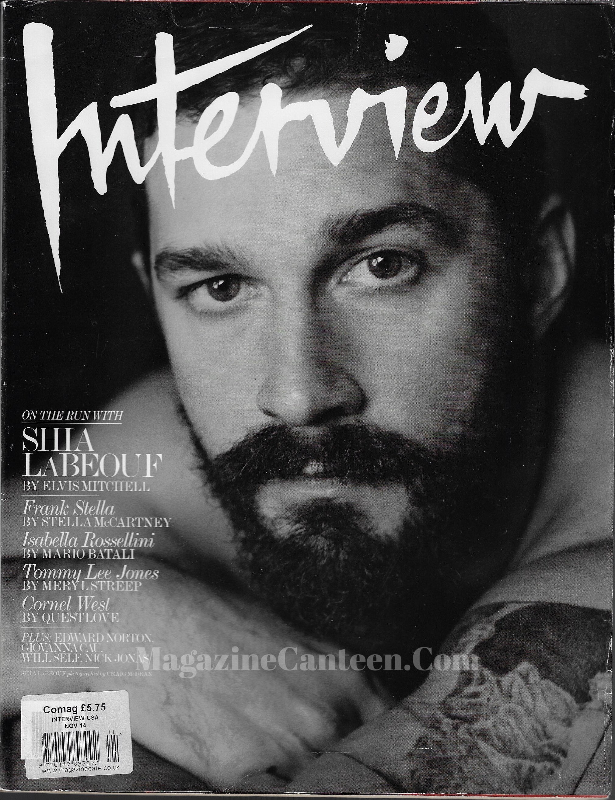 Interview Magazine - Shia LaBeouf – magazine canteen