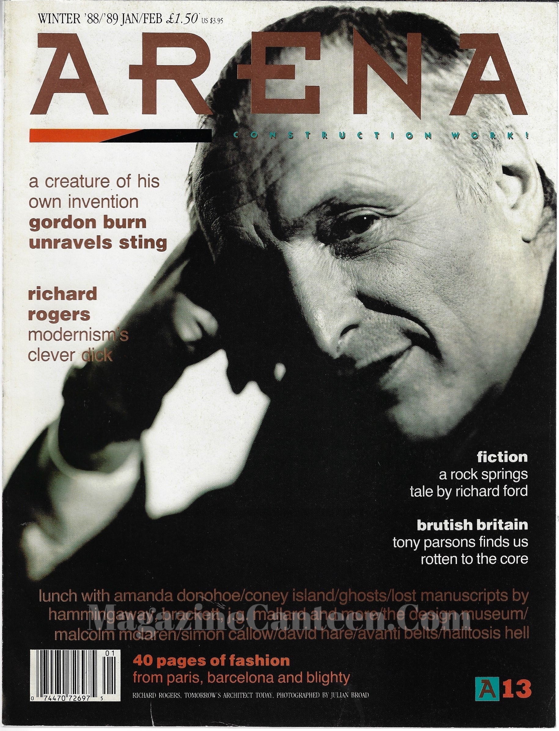 Arena Magazine 13 - Richard Rogers 1988 – magazine canteen