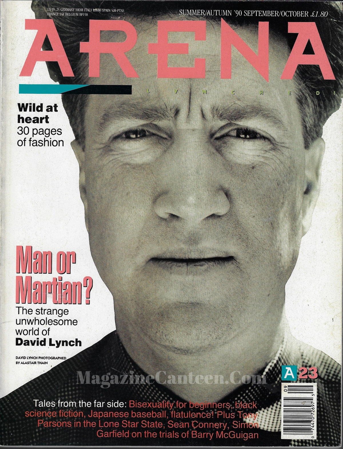 Arena Magazine 23 - David Lynch 1990 – magazine canteen