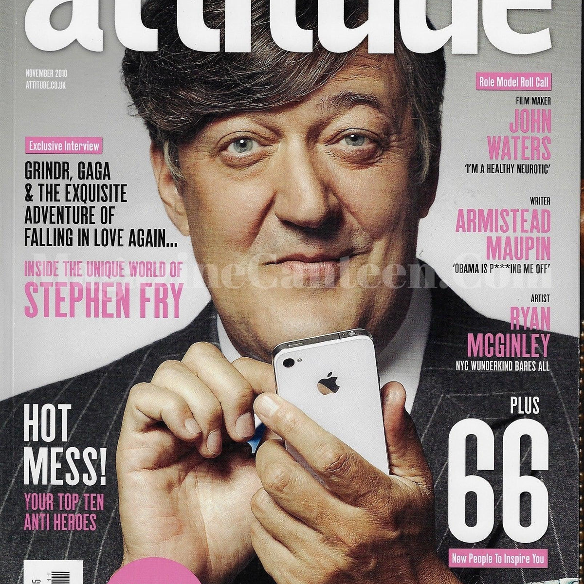 Attitude Magazine 198 - Stephen Fry 2010 – magazine canteen