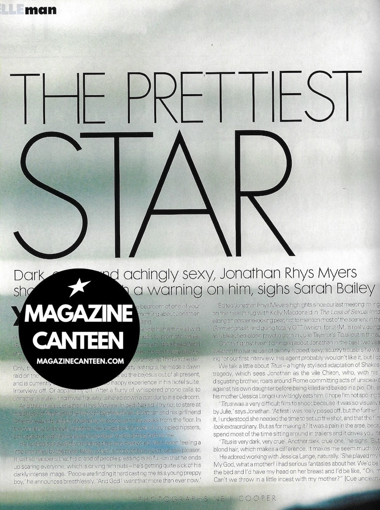 Elle Magazine - Jonathan RHYS MEYERS Prettiest Star – magazine canteen
