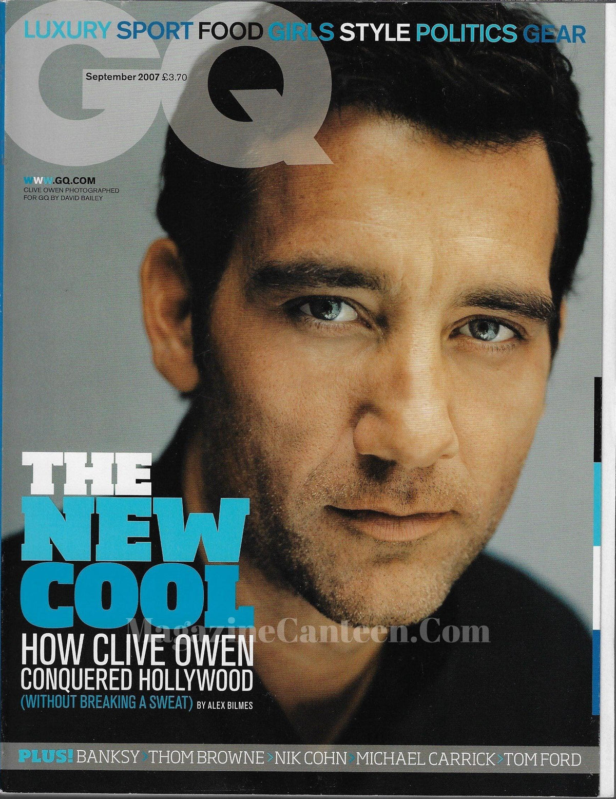 GQ Magazine September 2007 - Clive Owen Banksy – magazine canteen