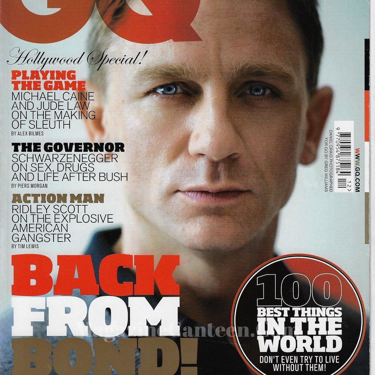 GQ Magazine December 2007 - Daniel Craig – magazine canteen