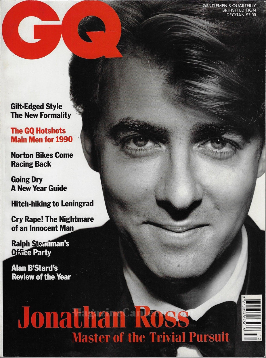 GQ Magazine January 1990 - Jonathan Ross – magazine canteen