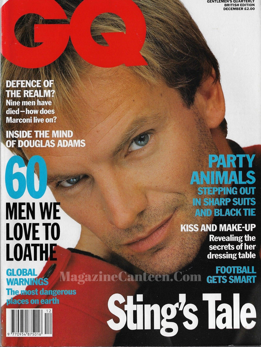 GQ Magazine December 1991 - Sting – magazine canteen