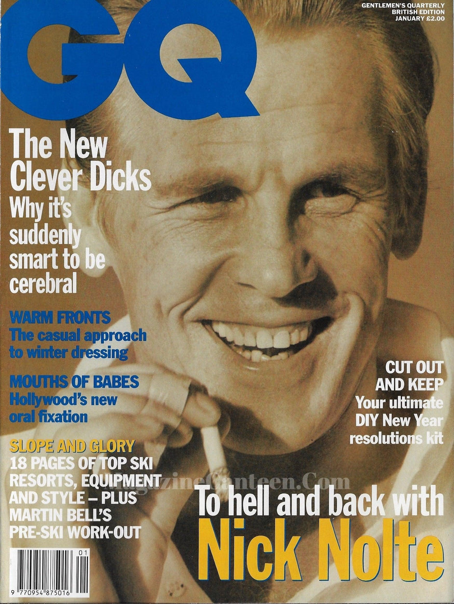 GQ Magazine January 1992 - Nick Nolte – magazine canteen
