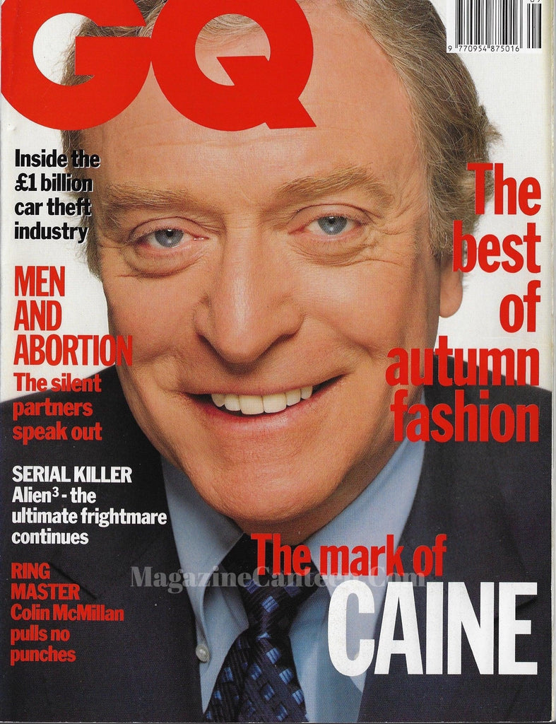 GQ Magazine September 1992 - Michael Caine – magazine canteen