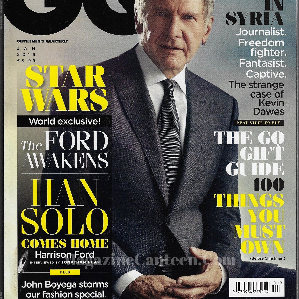 GQ Magazine January 2016 - Harrison Ford – magazine canteen