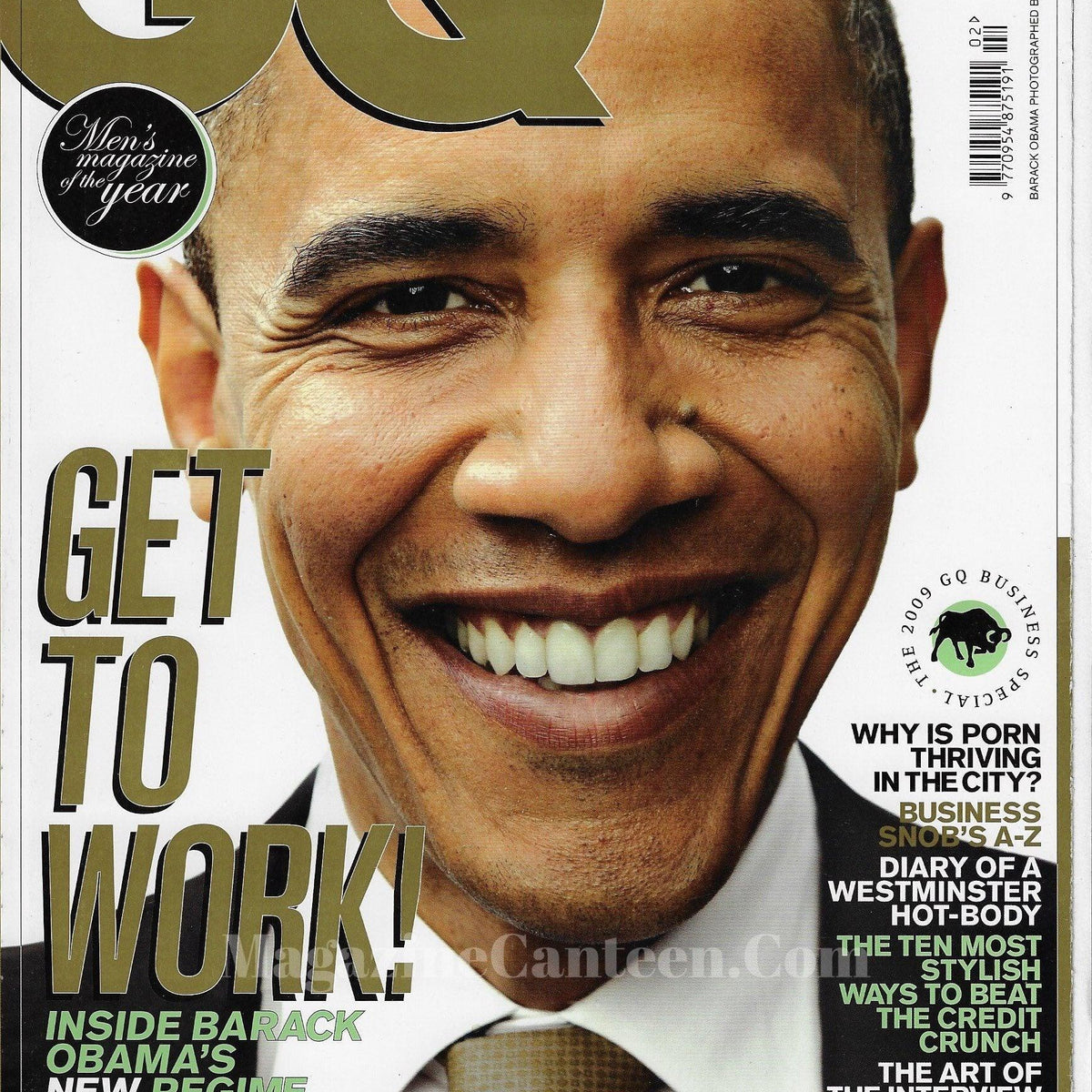 GQ Magazine February 2009 - Barack Obama – magazine canteen
