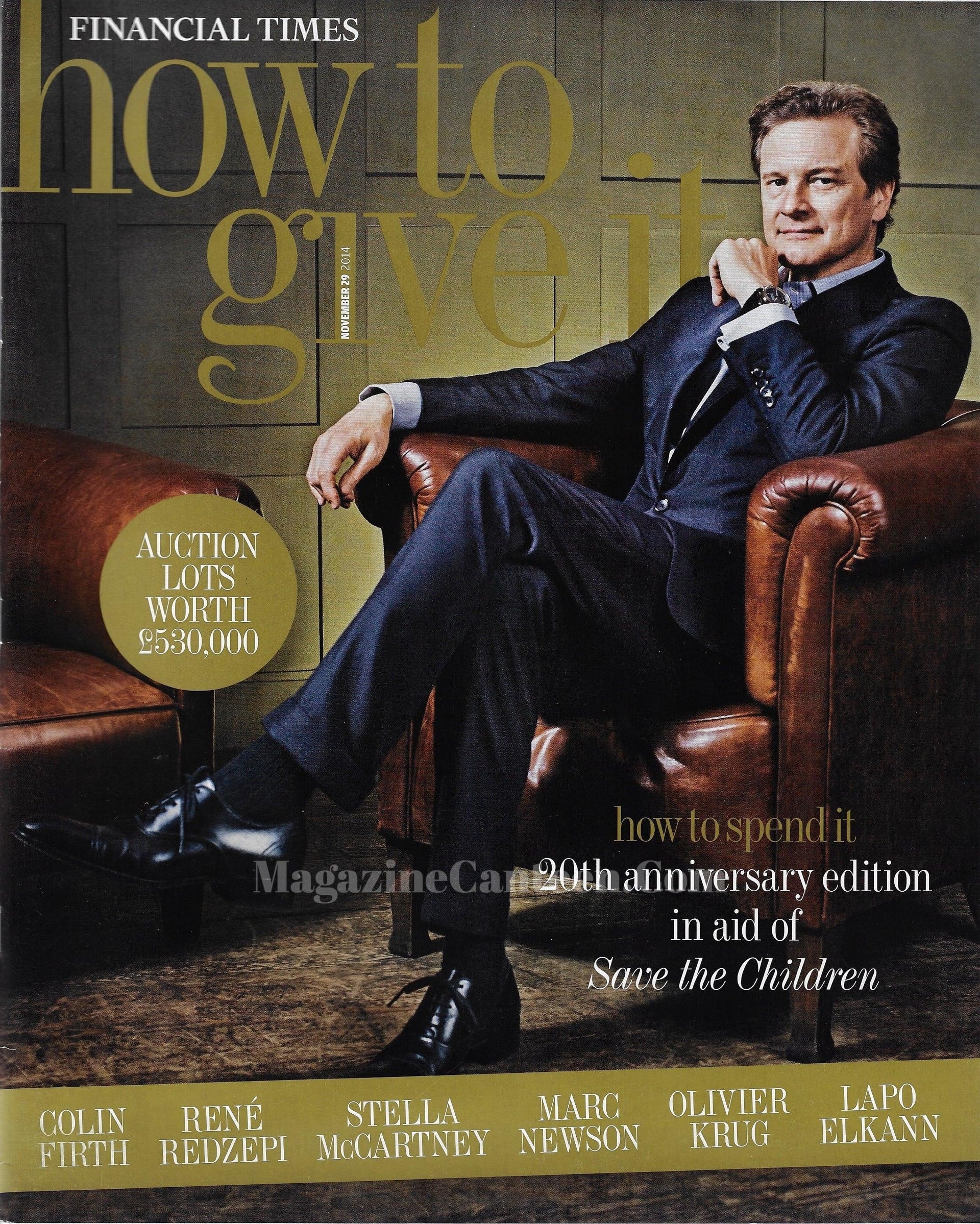 How To Spend It Magazine - Colin Firth – magazine canteen