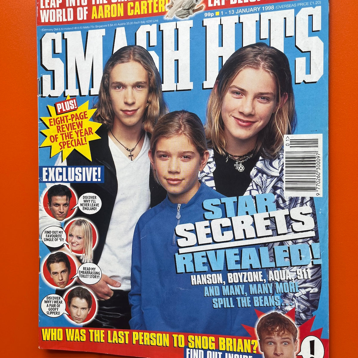 Smash Hits Magazine - Hanson AARON CARTER Five – magazine canteen
