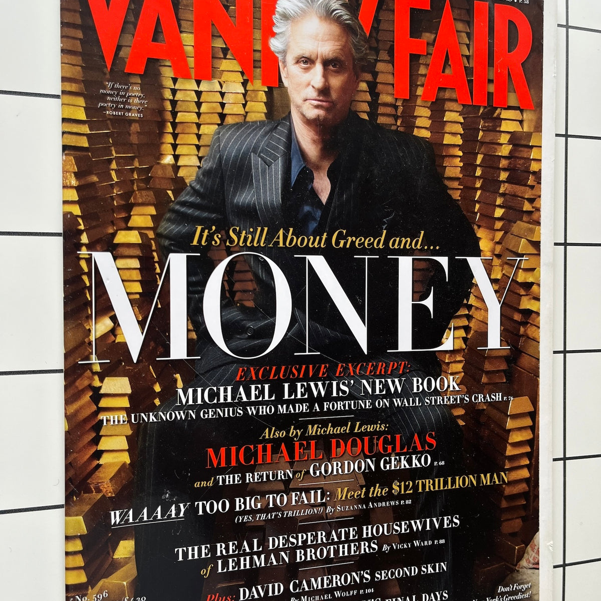 Vanity Fair Magazine - MICHAEL DOUGLAS David Cameron – magazine canteen