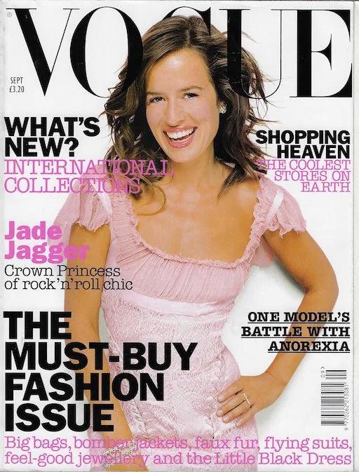 Vogue Magazine September 2002 - Jade Jagger Bridget Hall – magazine canteen