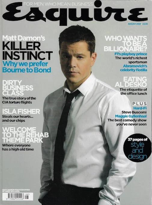 Esquire Magazine - Matt Damon Isla Fisher – magazine canteen