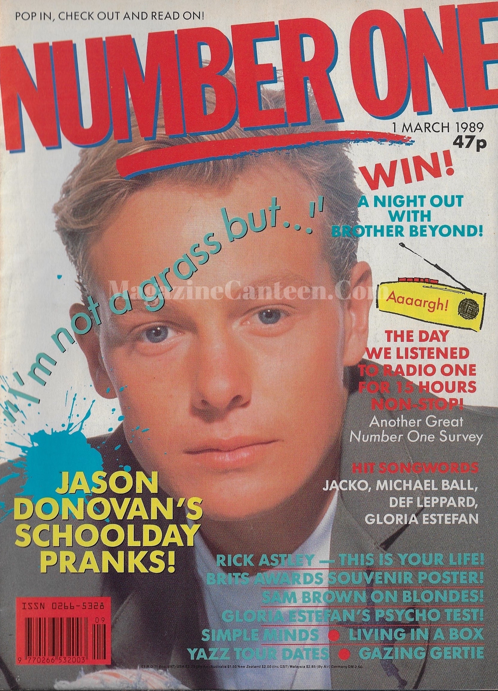 Number One Magazine - Jason Donovan – magazine canteen