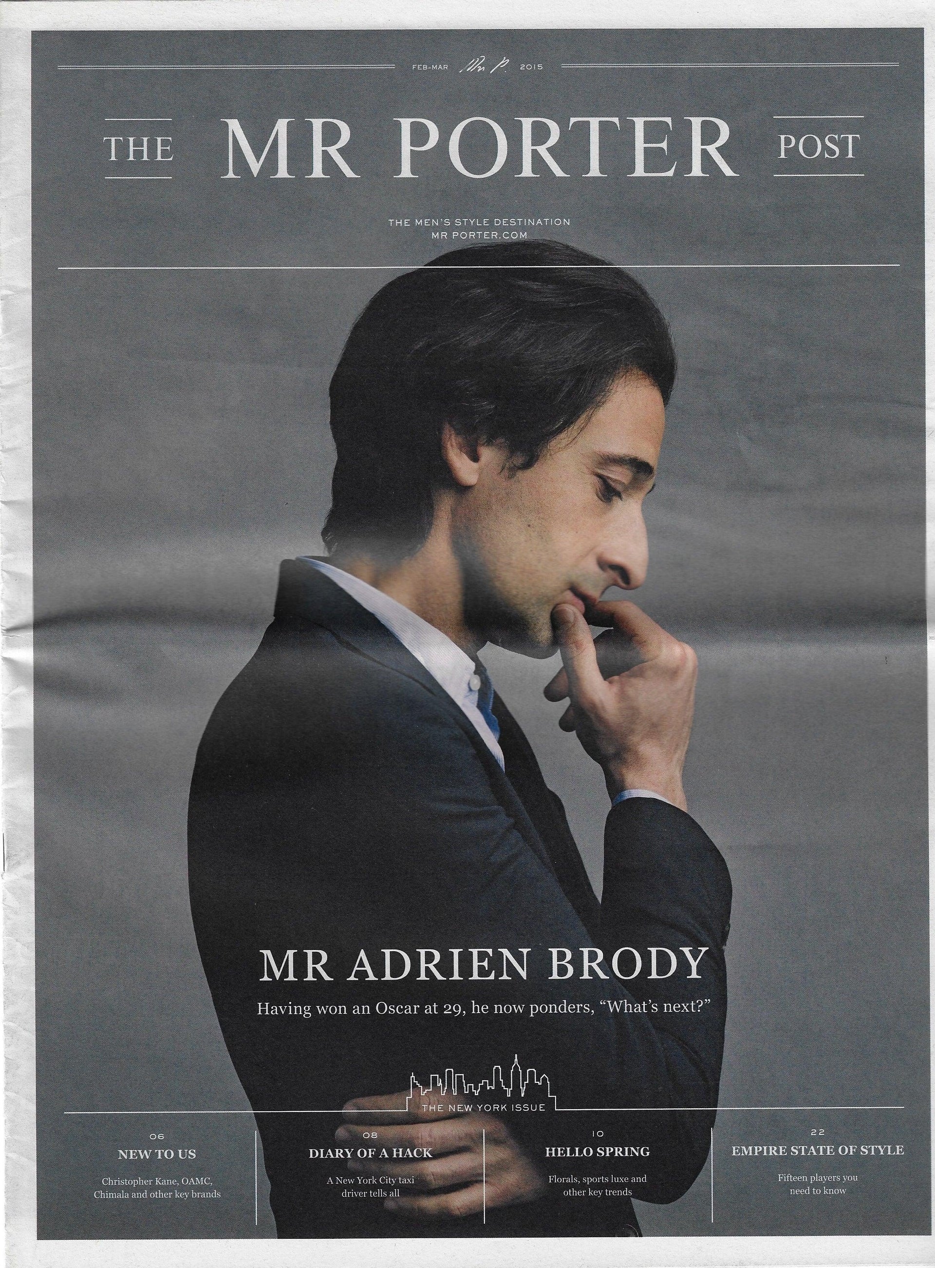 Mr Porter Post Magazine - Adrien Brody – magazine canteen