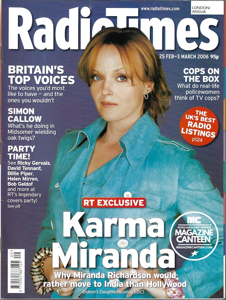 Radio Times Magazine - Miranda Richardson SIMON CALLOW – magazine canteen