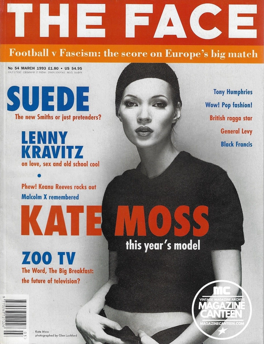 The Face Magazine 1993 - KATE MOSS Lenny Kravitz SUEDE – magazine canteen