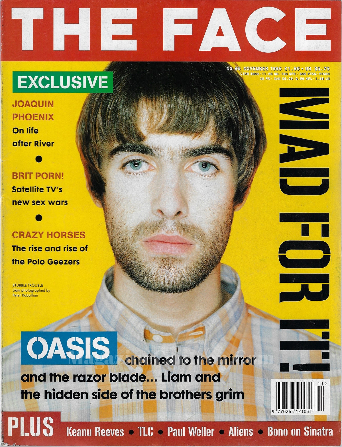The Face Magazine 1995 - Liam Gallagher Oasis – magazine canteen
