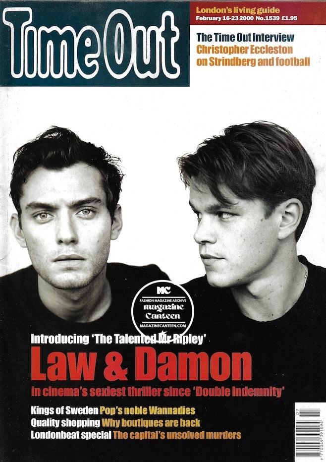 Time Out Magazine - Jude Law MATT DAMON Christopher Eccleston ...