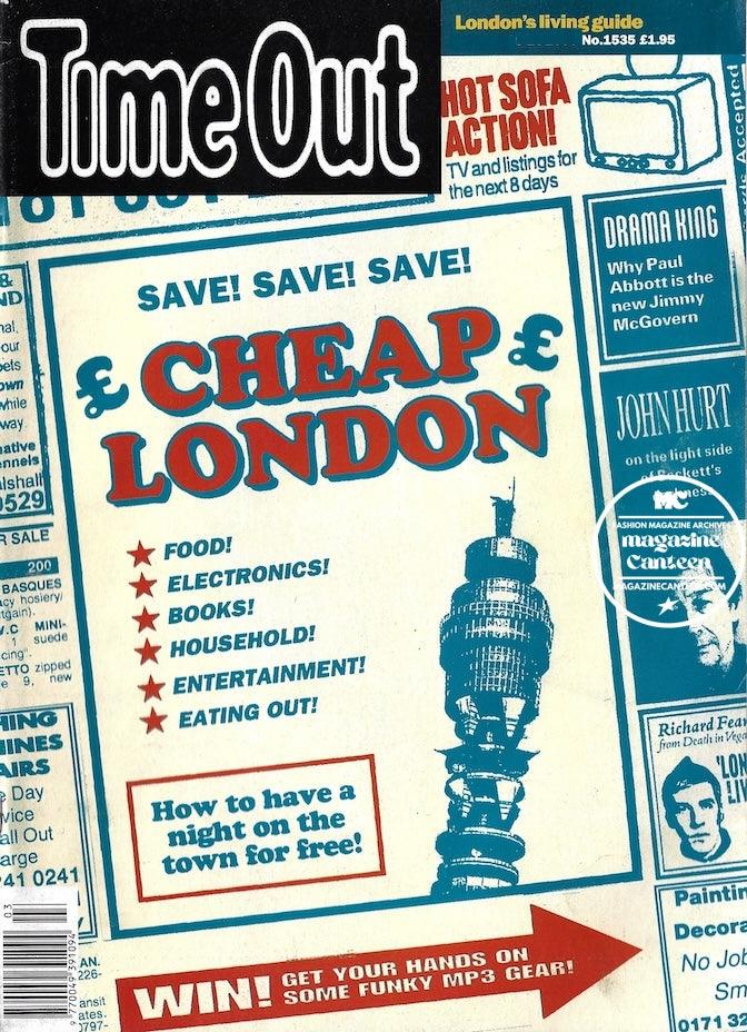 Time Out Magazine - John Hurt DEATH IN VEGAS Sigur Ross – magazine canteen