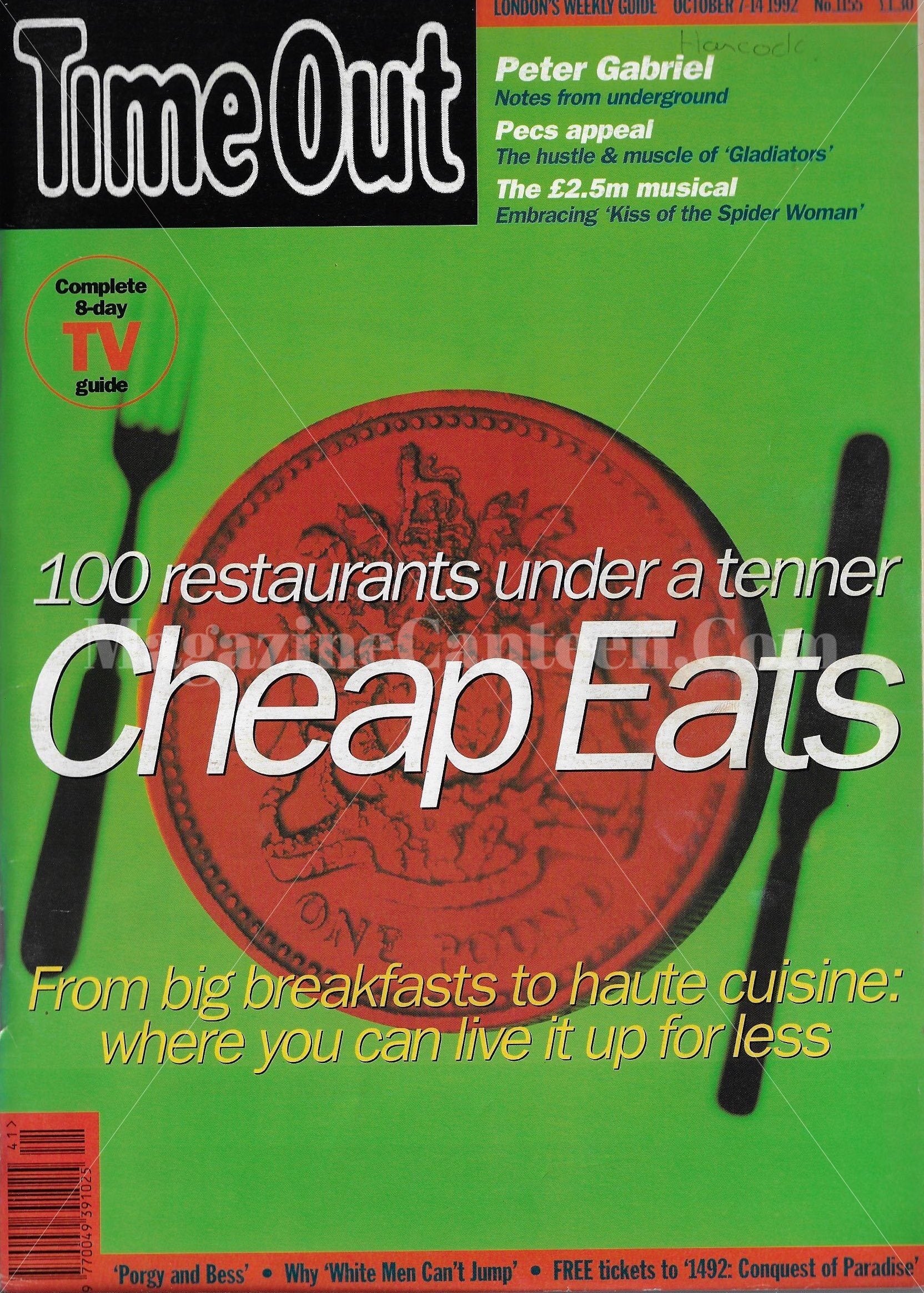 Time Out Magazine - Peter Gabriel – magazine canteen