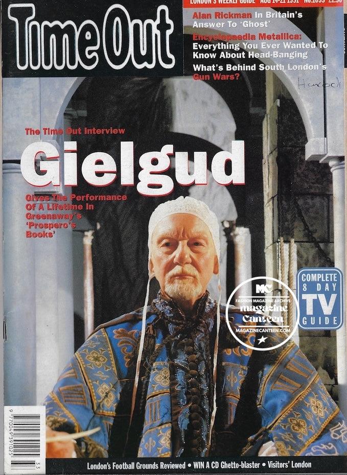 Time Out Magazine - John Gielgud ALAN RICKMAN Anthony Minghella ...