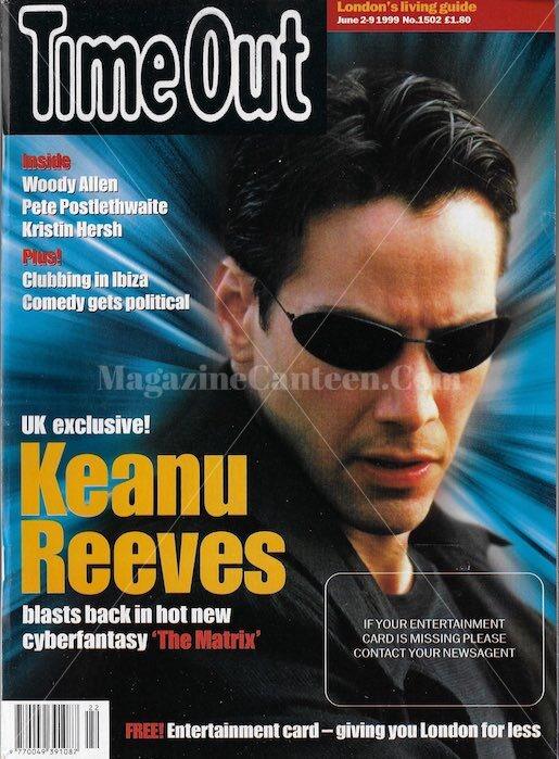 Time Out Magazine - Keanu Reeves Pete Postlethwaite – magazine canteen