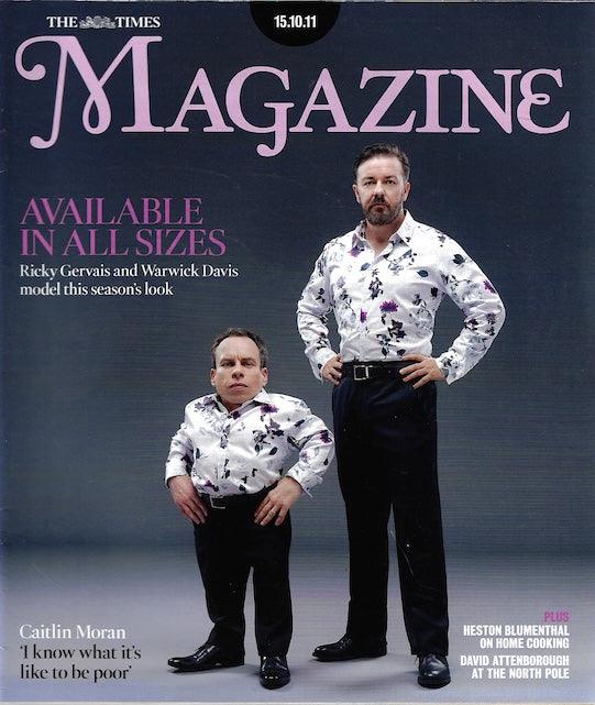 The Times Magazine - Ricky Gervais & Warwick Davis – magazine canteen