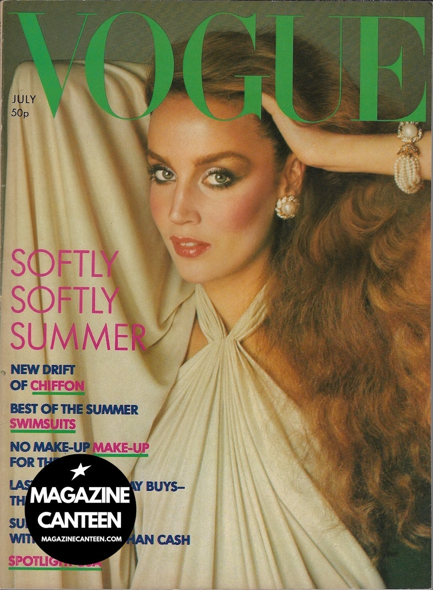 Vogue Magazine July 1976 - JERRY HALL Barry Lategan – magazine canteen