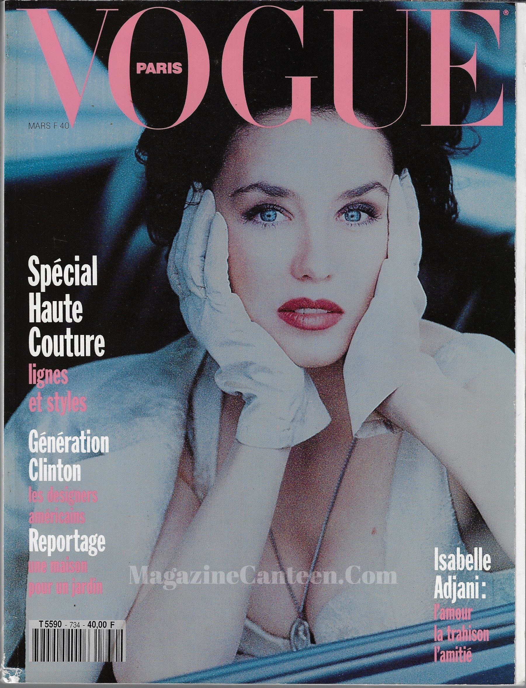 Vogue Paris Magazine 1993 - Isabelle Adjani – magazine canteen