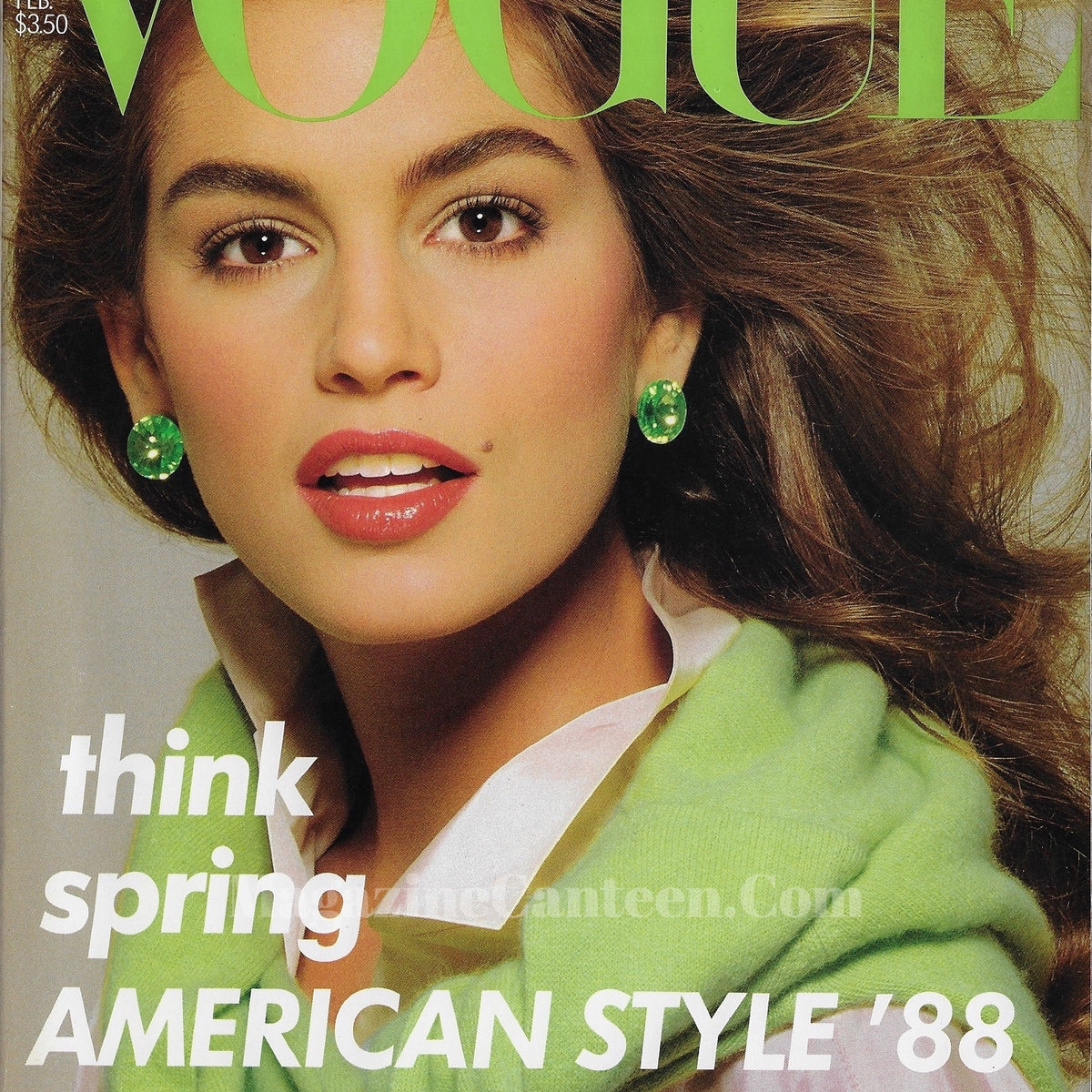 Vogue USA Magazine February 1988 - Cindy Crawford – magazine canteen