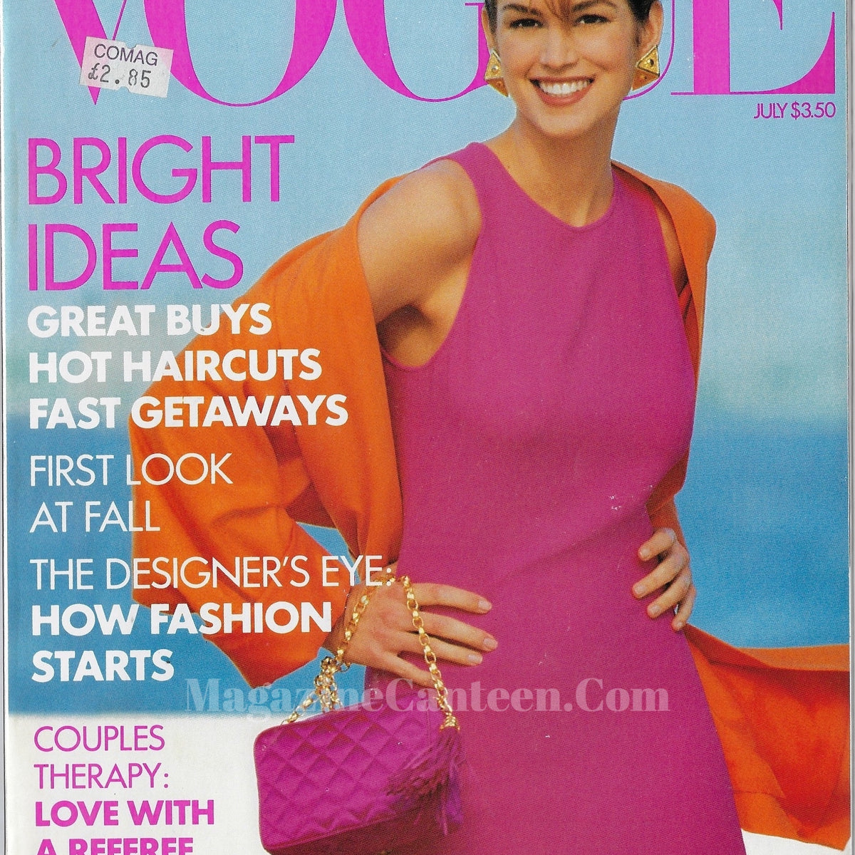 Vogue USA Magazine July 1990 - Cindy Crawford – magazine canteen