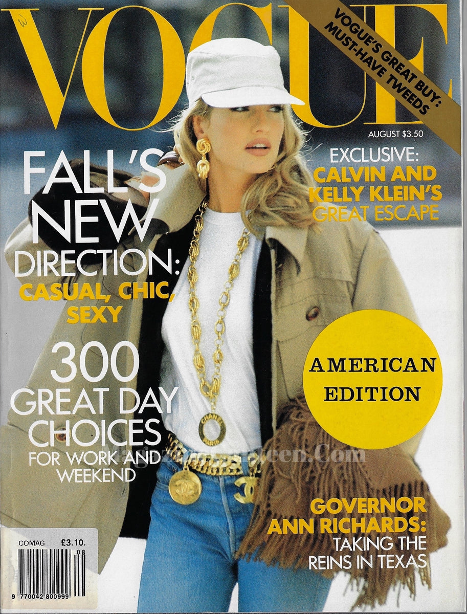 Vogue USA Magazine August 1991 - Karen Mulder – magazine canteen