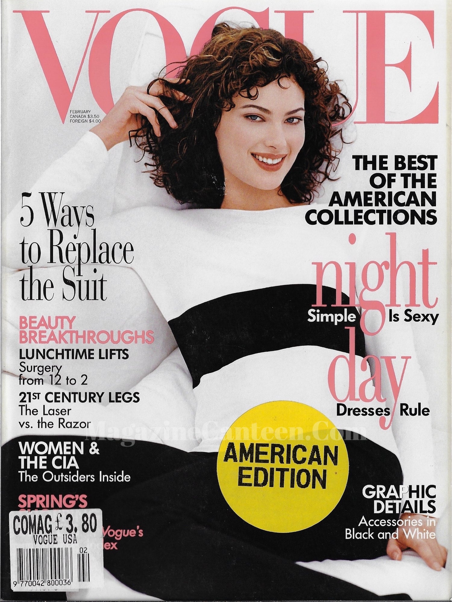 Vogue USA Magazine February 1996 - Shalom Harlow – magazine canteen