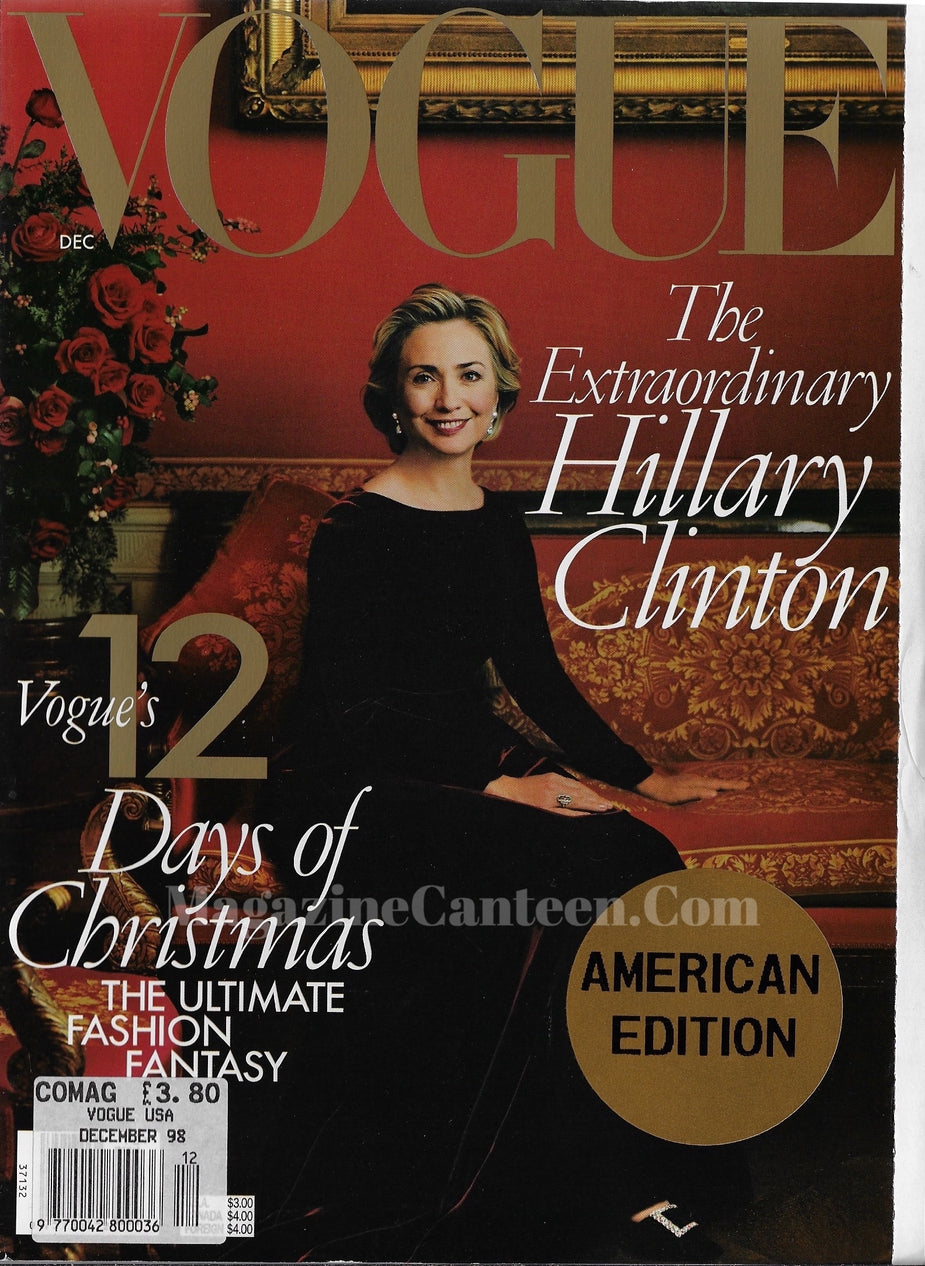 Vogue USA Magazine December 1998 - Hillary Clinton – magazine canteen