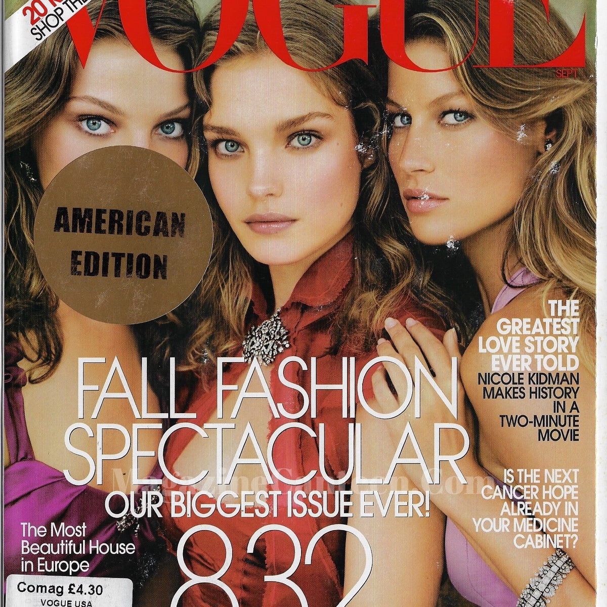 Vogue USA Magazine September 2004 - Gisele Bundchen – magazine canteen