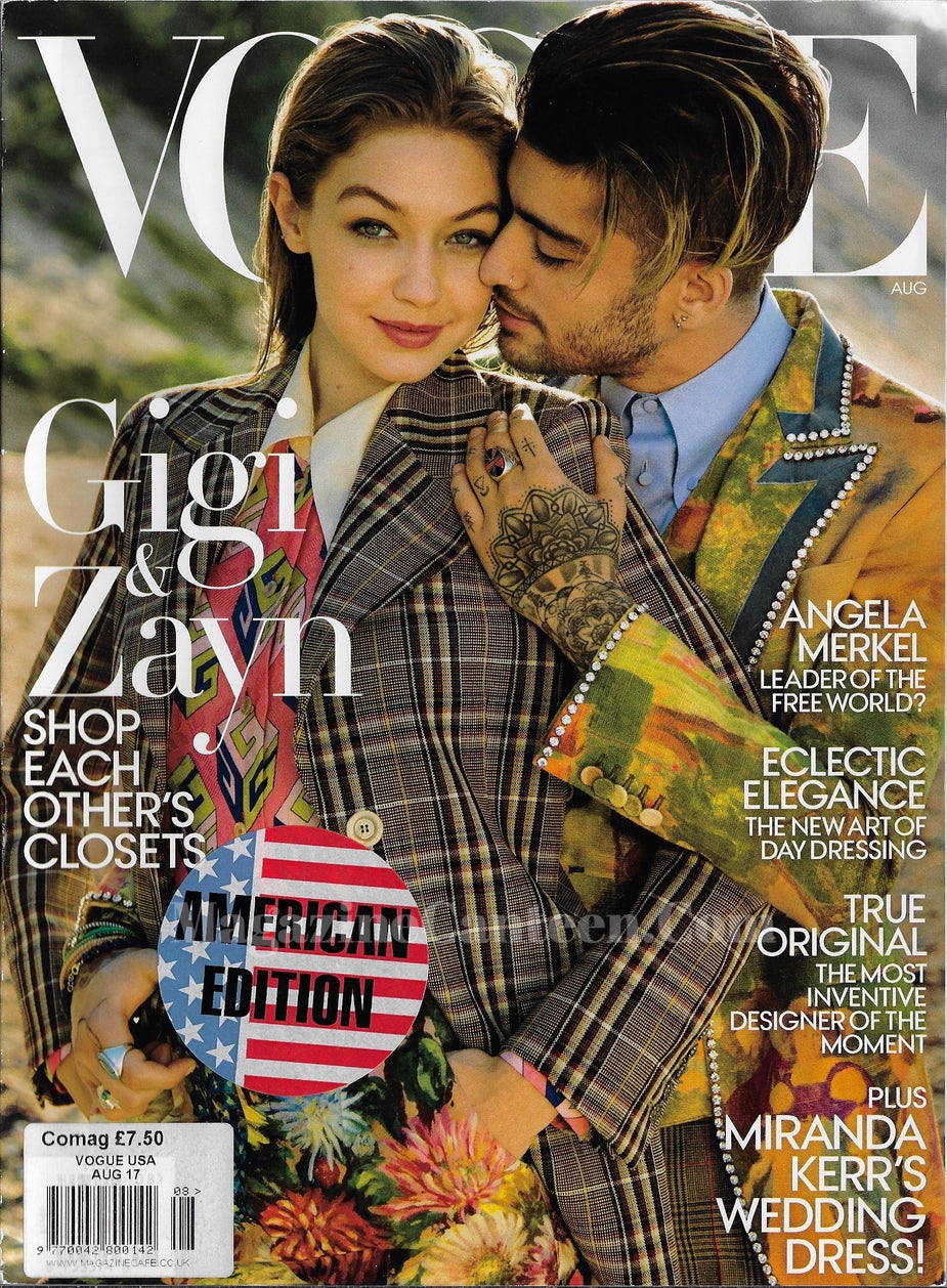 Vogue USA Magazine August 2017 - Gigi Hadid & Zayn Malik – magazine canteen
