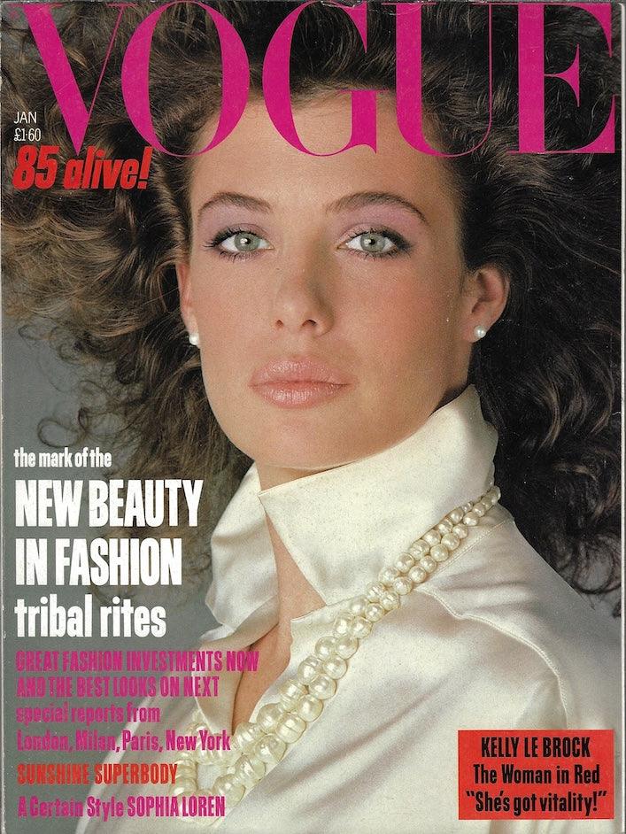 Vogue Magazine January 1985 - Kelly Le Brock CINDY CRAWFORD Kim Knott ...