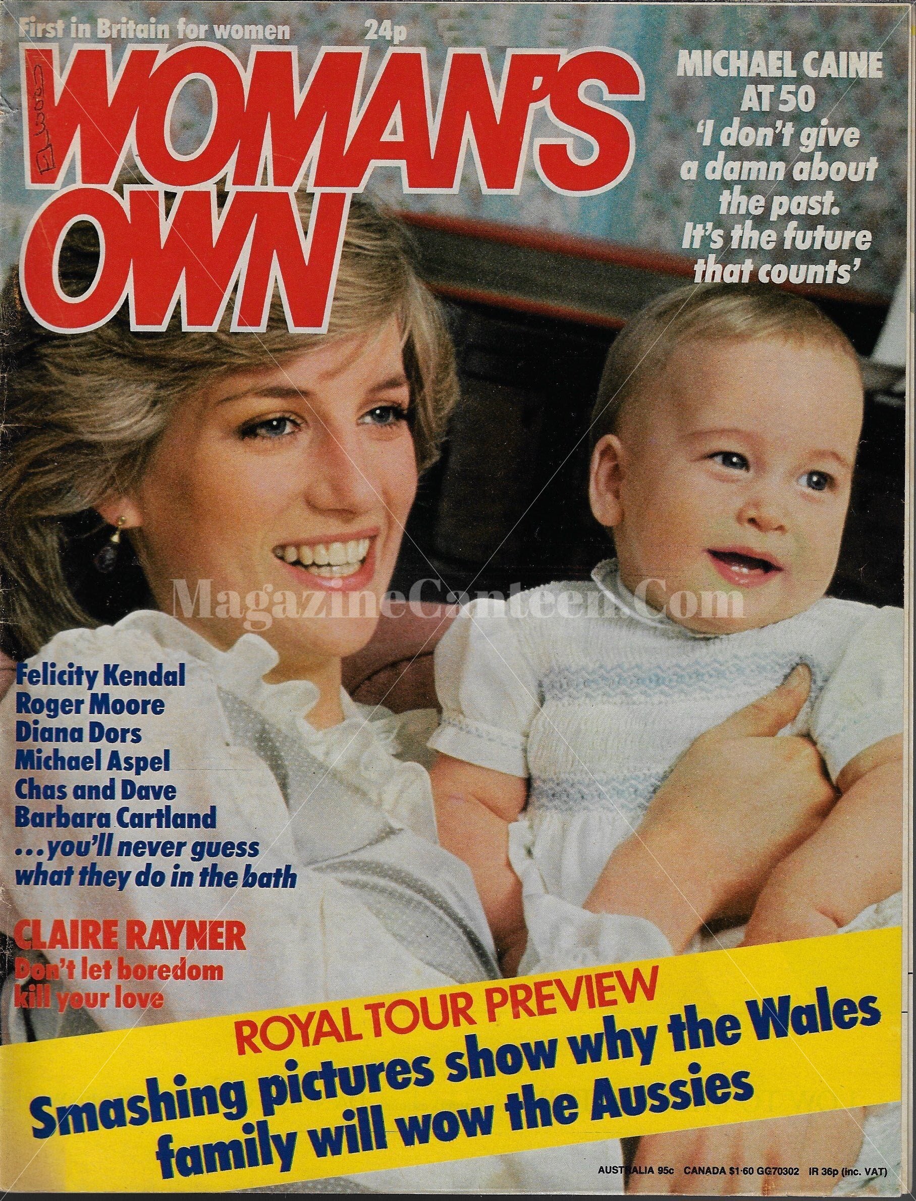 Womans Own Magazine Princess Diana Michael Caine Magazine Canteen