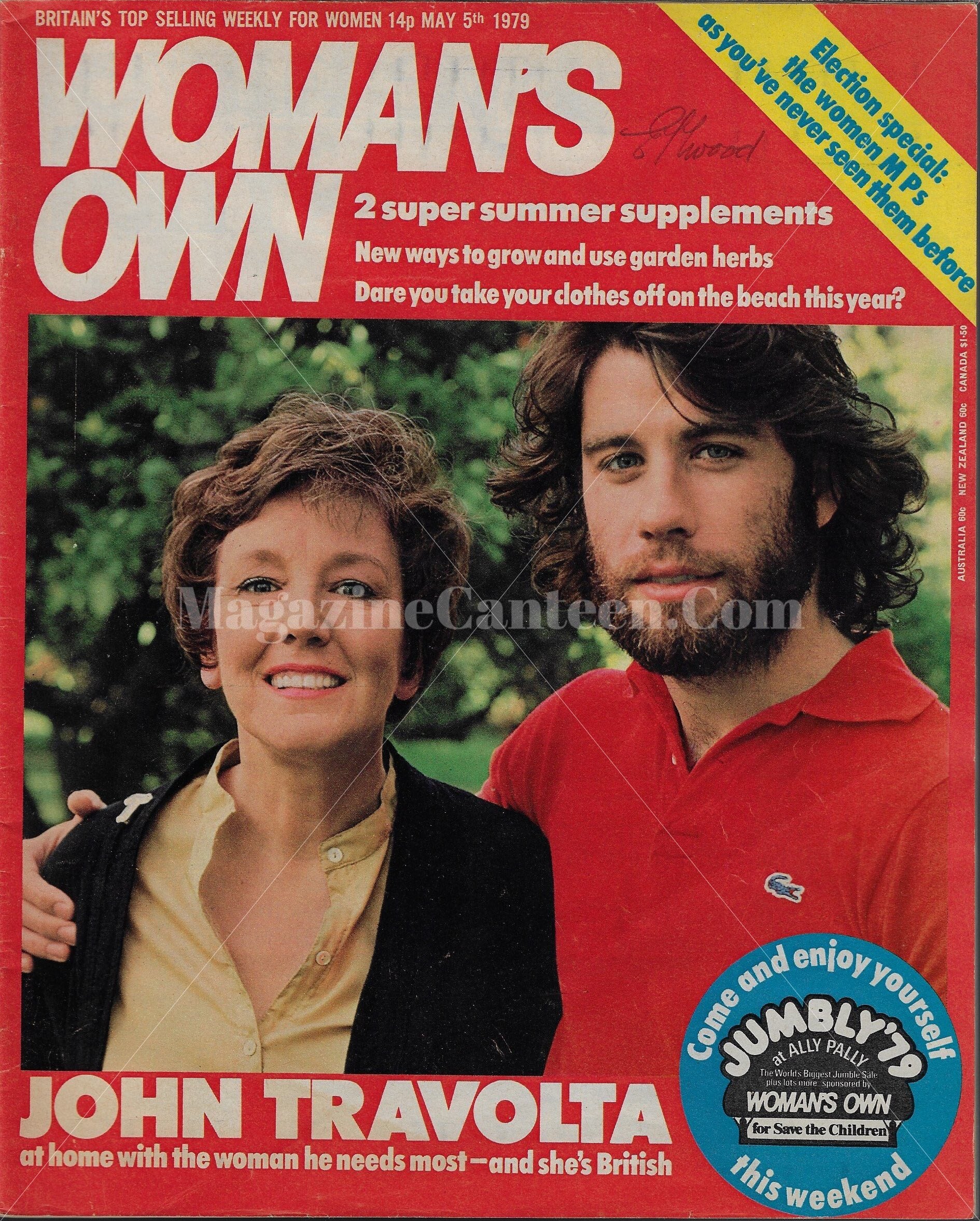 Woman's Own Magazine - John Travolta & Joan Edwards B – magazine canteen