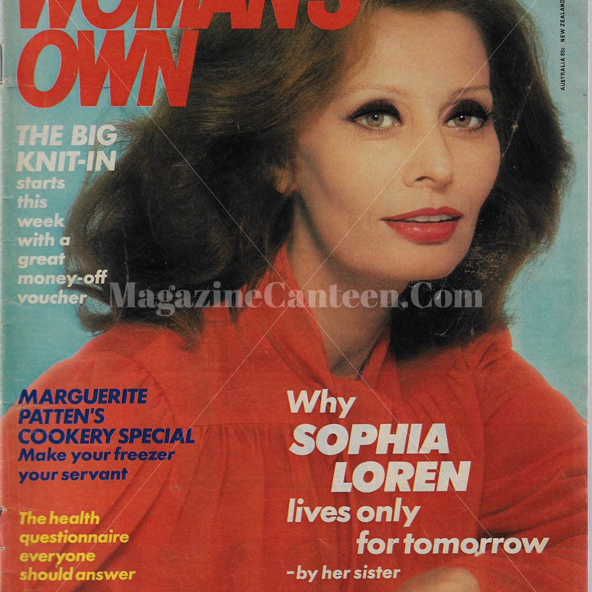 Woman's Own Magazine - Sophia Loren Tony Boase – magazine canteen